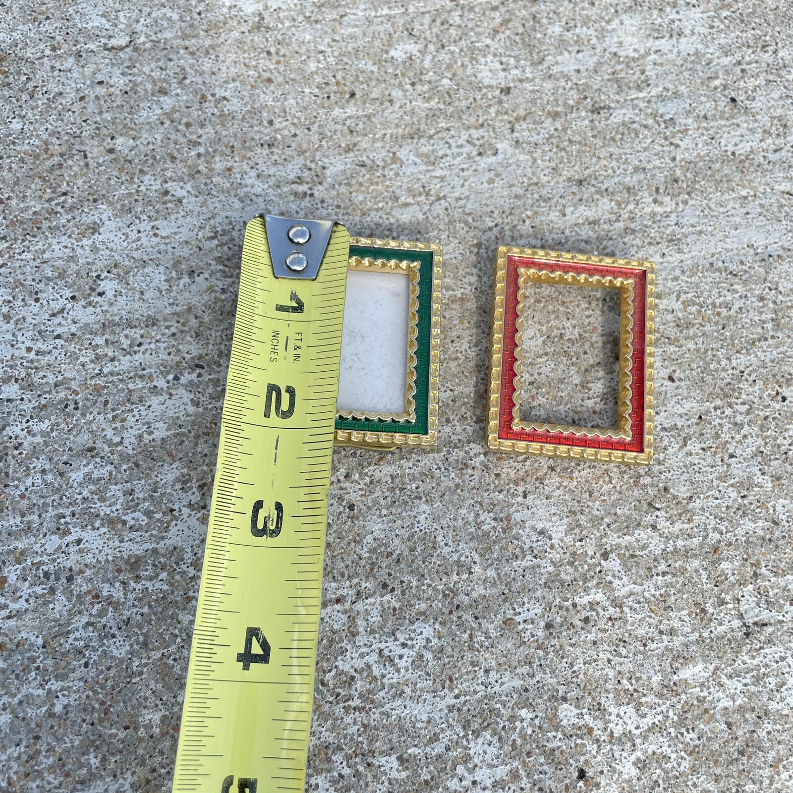 Pair Of 2 VTG Gold Red Green Picture Frames Photo Standing Holiday ...