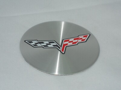 CHEVY CORVETTE Z06 C6 FLAGS ALUMINUM EMBLEM FOR WHEEL RIM CENTER CAP ...