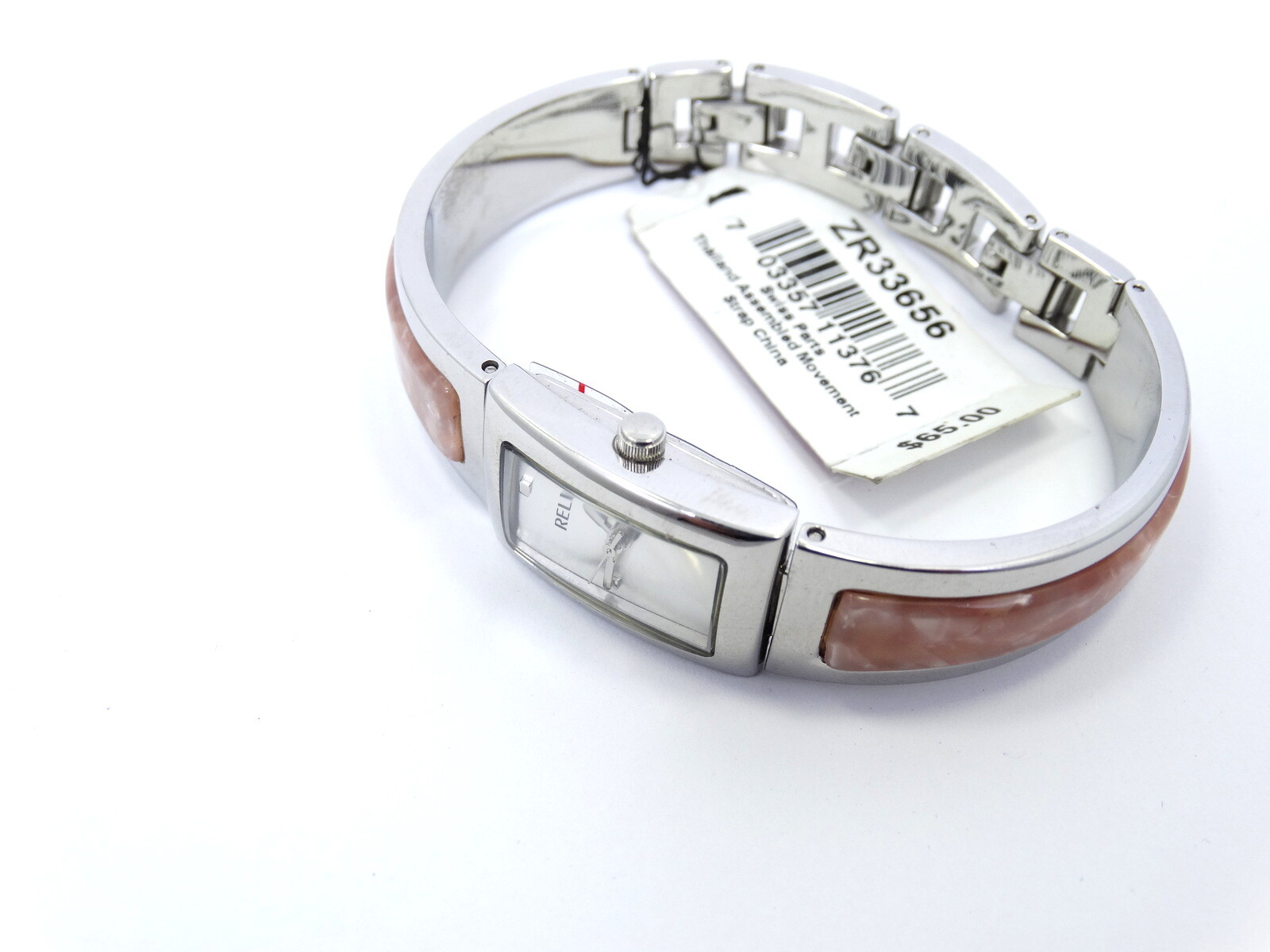 Ladies RELIC ZR-33656 Lucite Stainless Steel Water Resistant Bangle ...