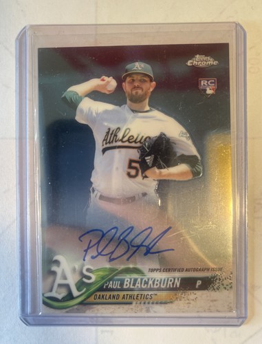 2018 Topps Chrome Paul Blackburn Rookie Auto Autograph RC #RA-PB ...