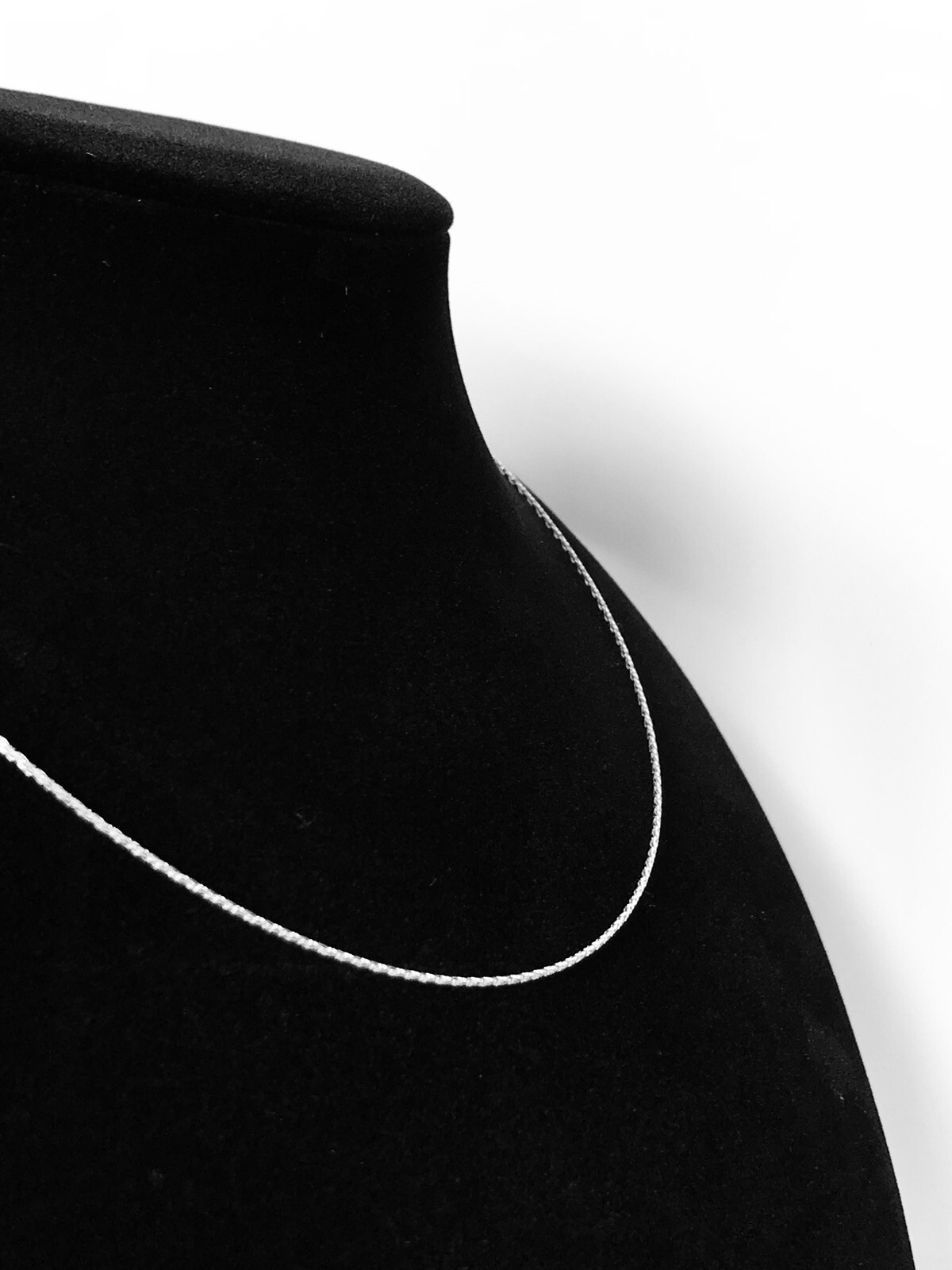 Fine New Solid 14K White Gold Sparkle Cable Wire Omega Collar Necklace ...