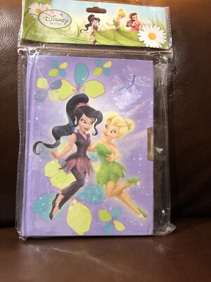 Disney Tinker Bell Hardcover 45 Sheet Journal Diary With Lock and Key ...