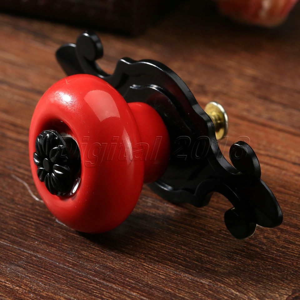 Vintage Unique Ceramic Door Knobs Cabinet Drawer Cupboard Kitchen Pull ...