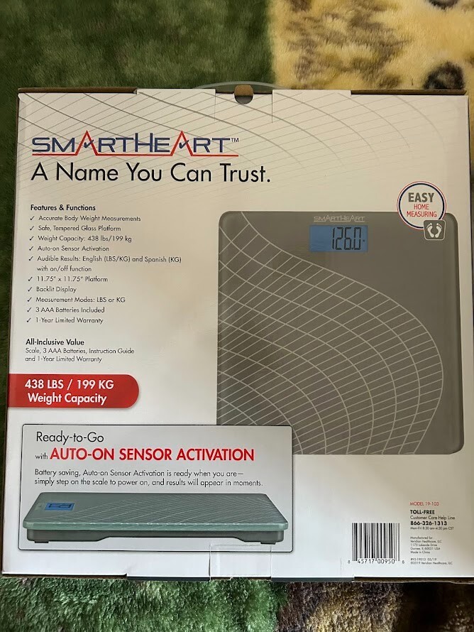 NEW Smartheart Talking Scale Digital Bathroom Scale, 438 lb. Capacity ...