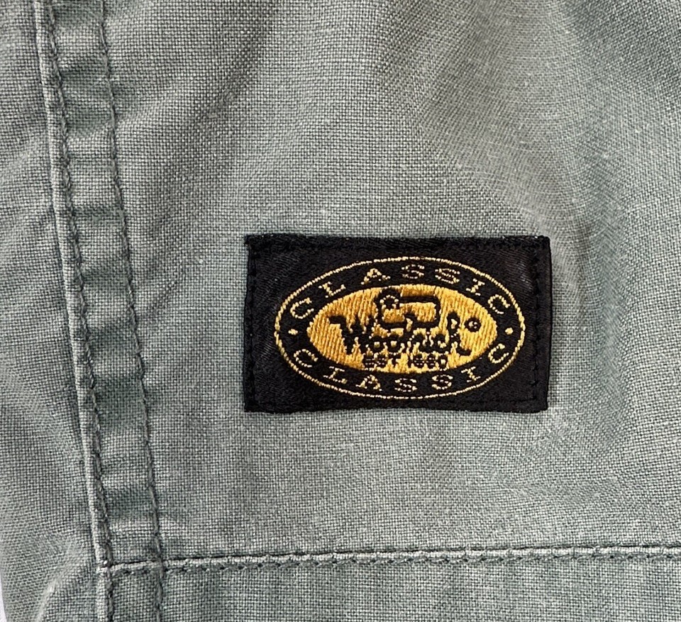 Vtg WOOLRICH Classics Khaki Hunting Fishing Cargo Vest MANGY MOOSE ...
