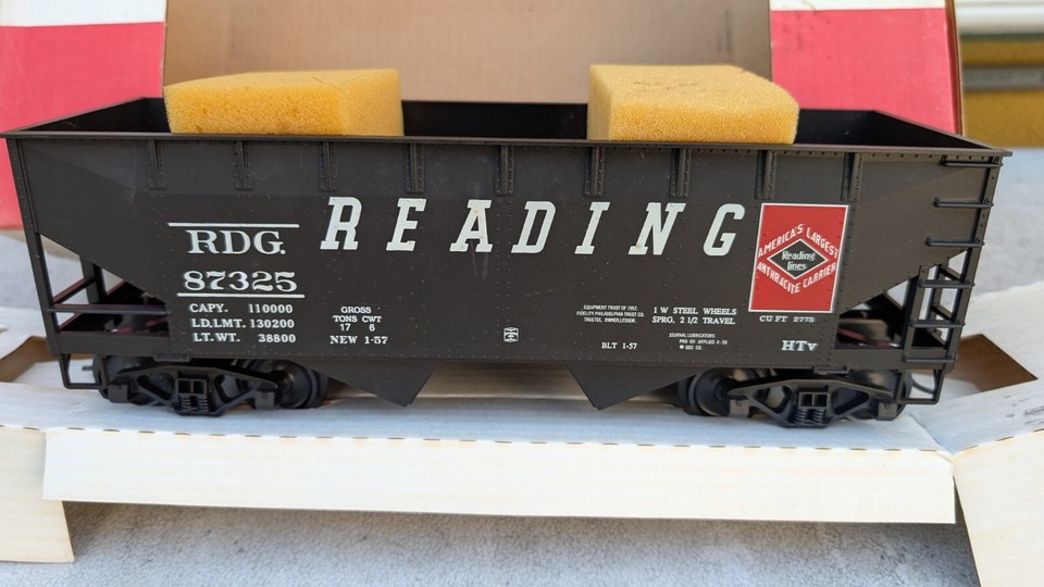MDC G Scale Reading Hopper #87325 w/ coal load new old stock in OB | eBay