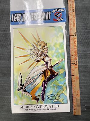 Mercy Overwatch Art Print Jenevieve Broomall Jen Signed Autographed 17 ...