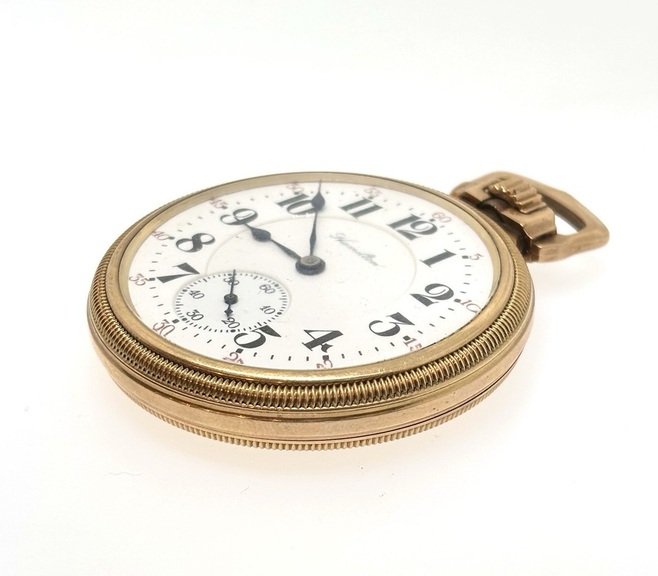 Hamilton Pocket Watch 972 10k Gold Fill Size 16 Lever Set Railroad ...