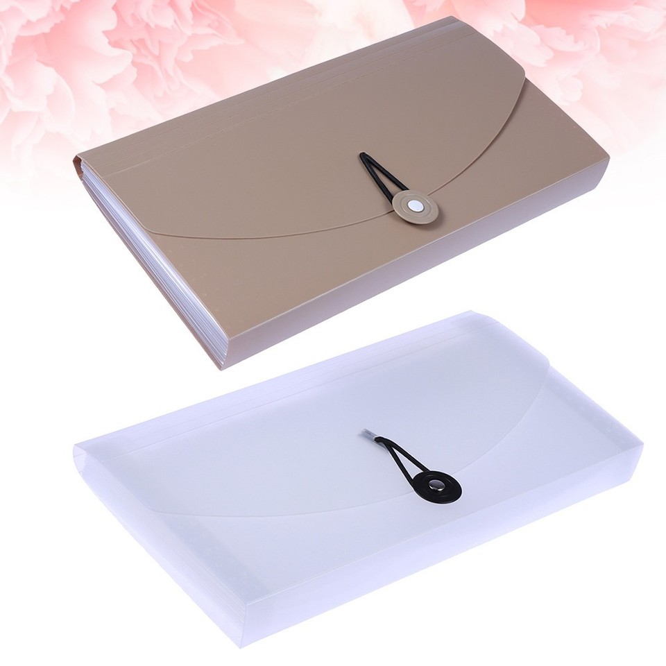 2pcs Simple Design Document File Folder Portable Elastic Band Plastic ...