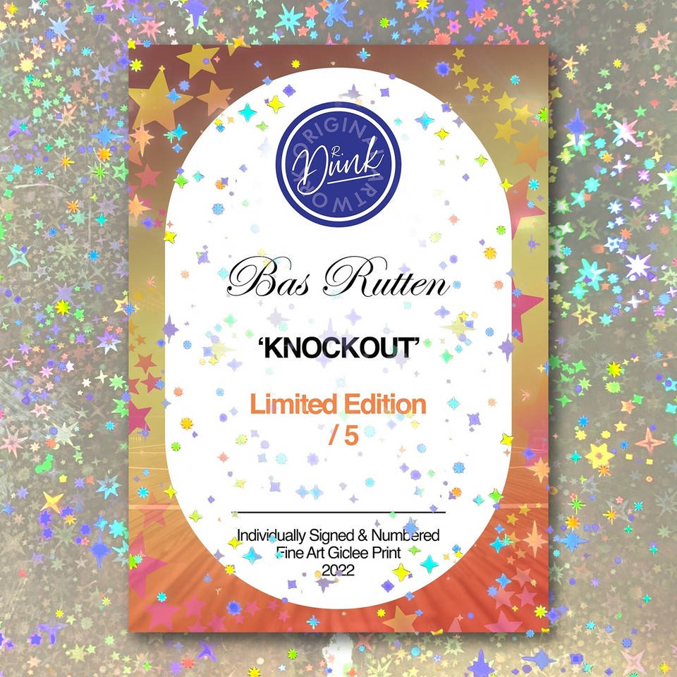 Bas Rutten Holographic Knockout Sketch Card Limited 1/5 Dr. Dunk Signed ...