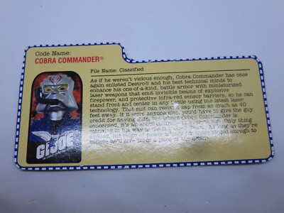 Cobra Commander File Card MODERN Gi Joe Vintage WD | eBay