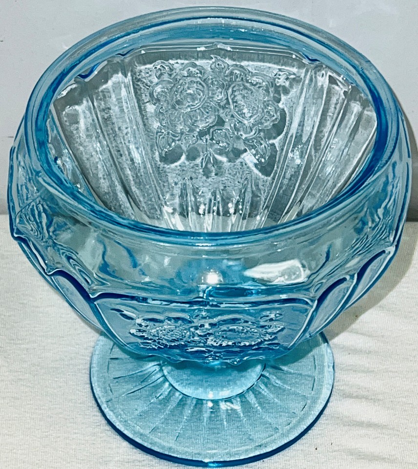 Anchor Hocking MAYFAIR/ OPEN ROSE BLUE CANDY BOTTOM ONLY #1 | eBay