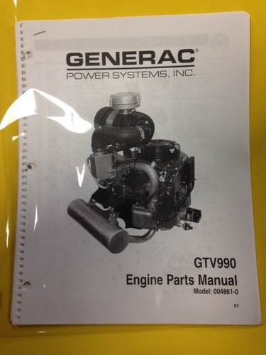 DIXIE CHOPPER Generac GTV 990 Engine Parts Manual Model 004861-0 ...