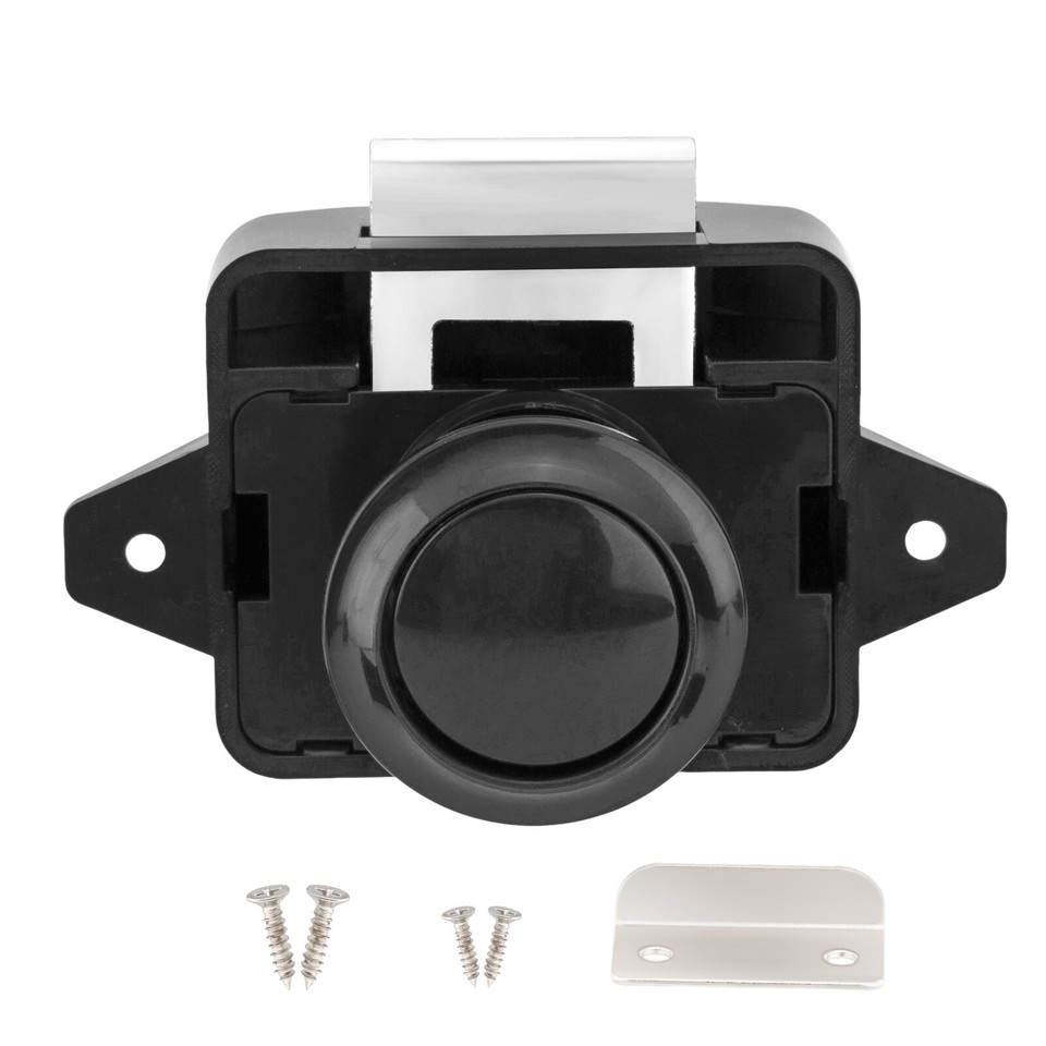 Push Button Drawer Cupboard Latch Catch Lock Caravan Cabinet Handle ...