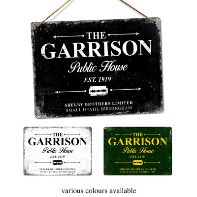 Metal Wall Sign - The Garrison Public House Est 1919 Shelby Bros Ltd ...