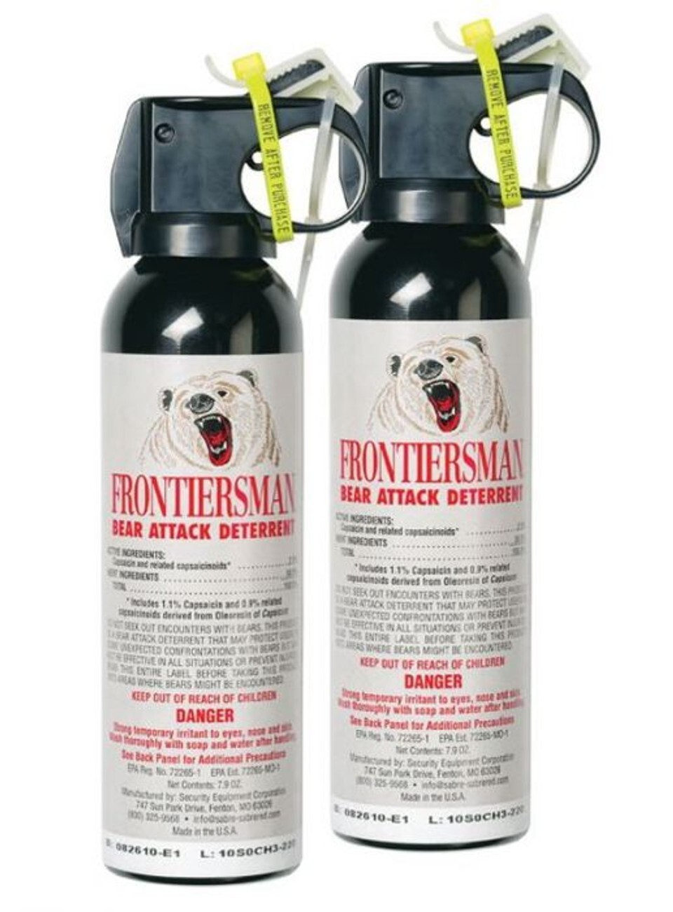 Frontiersman BEAR Pepper SPRAY TWO-PACK 30ft Range 7.9 oz FBAD0303 FAST ...