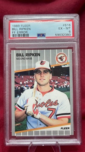 1989 Fleer #616 Bill Billy Ripken FF Error Card PSA 6 MINT F*** Face | eBay