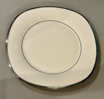 CHOOSE LENOX Ivory Sq Solitaire Dimension Platinum Salad Plate Saucer ...