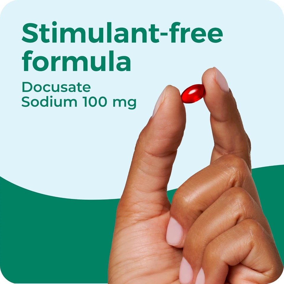 Dulcolax Stool Softener Laxative Liquid Gel Capsules, 100 Count (Pack ...