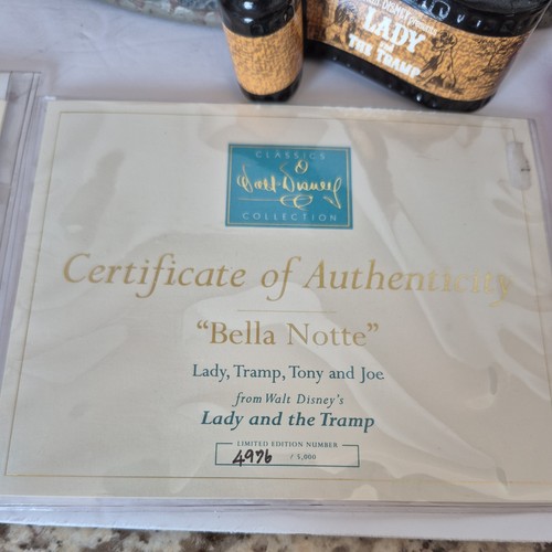 WDCC Disney Lady and the Tramp Bella Notte Set w/Base Title Scroll ...