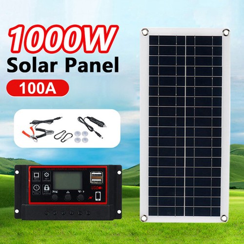 Flexible 1000W Solar Panel Kit Battery Charger Controller Caravan Van ...
