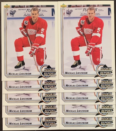 (2) 1992-93 UPPER DECK NICKLAS LIDSTROM #363 ROOKIE REPORT DETROIT RED ...