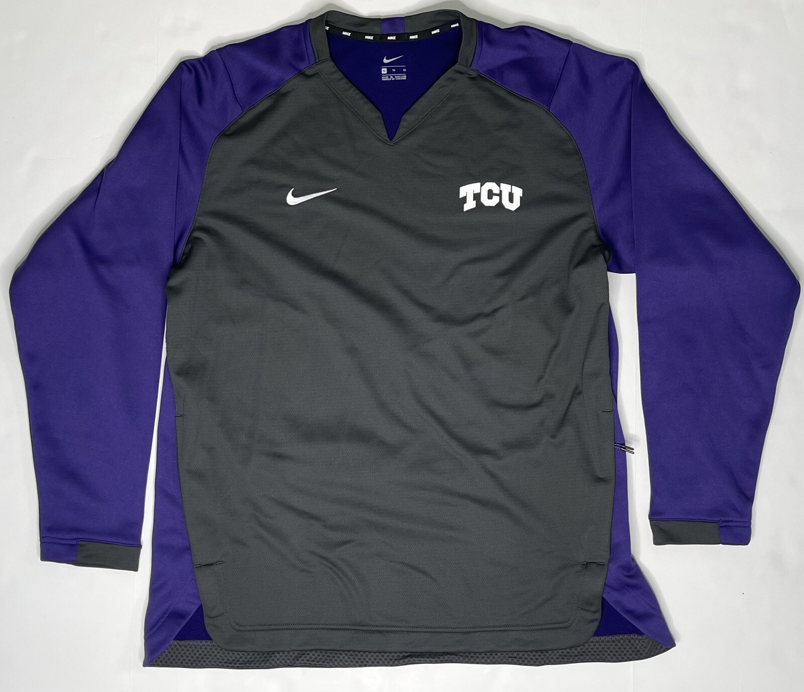 Nike TCU Horned Frogs Purple Grey Thermal Pullover Long Sleeve Size XL ...