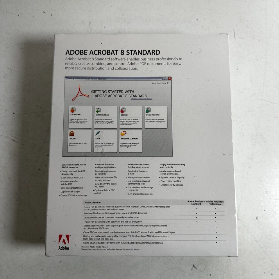 Adobe Acrobat 8 Standard English Ver. Combine & Control PDF Documents ...