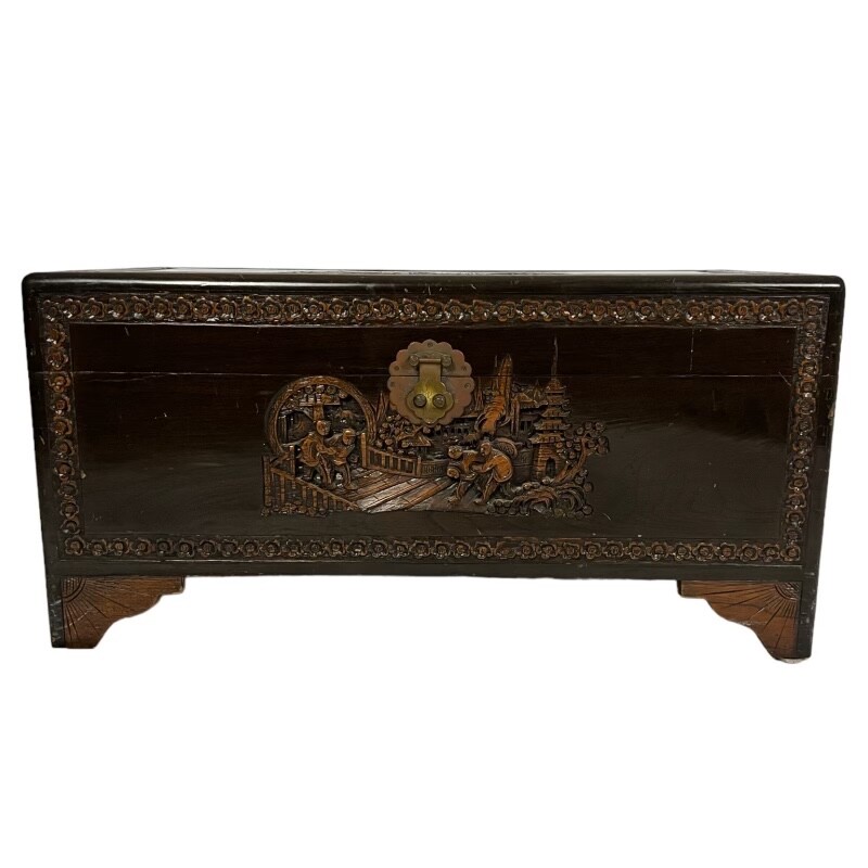 Antique Hand Carved Chinese Cedar Wood Chest | eBay