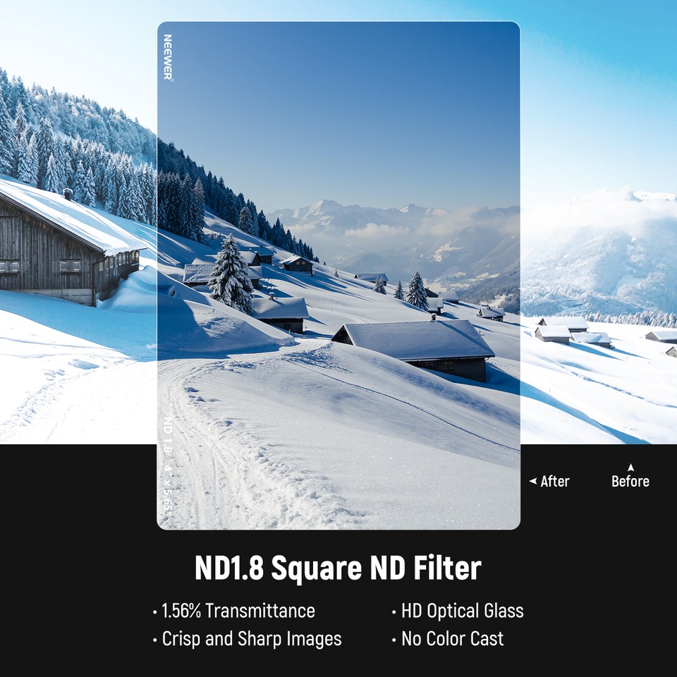 NEEWER 4''x5.65'' ND1.8(6 Stops) Square ND Filter for Tilta SmallRig ...