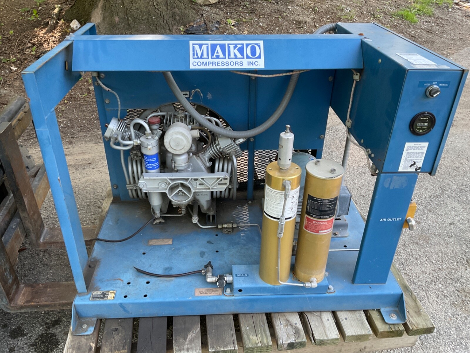 Mako KA51F3 High Pressure Air Compressor 5 CFM 5000PSI; 591 HRS, Scuba ...