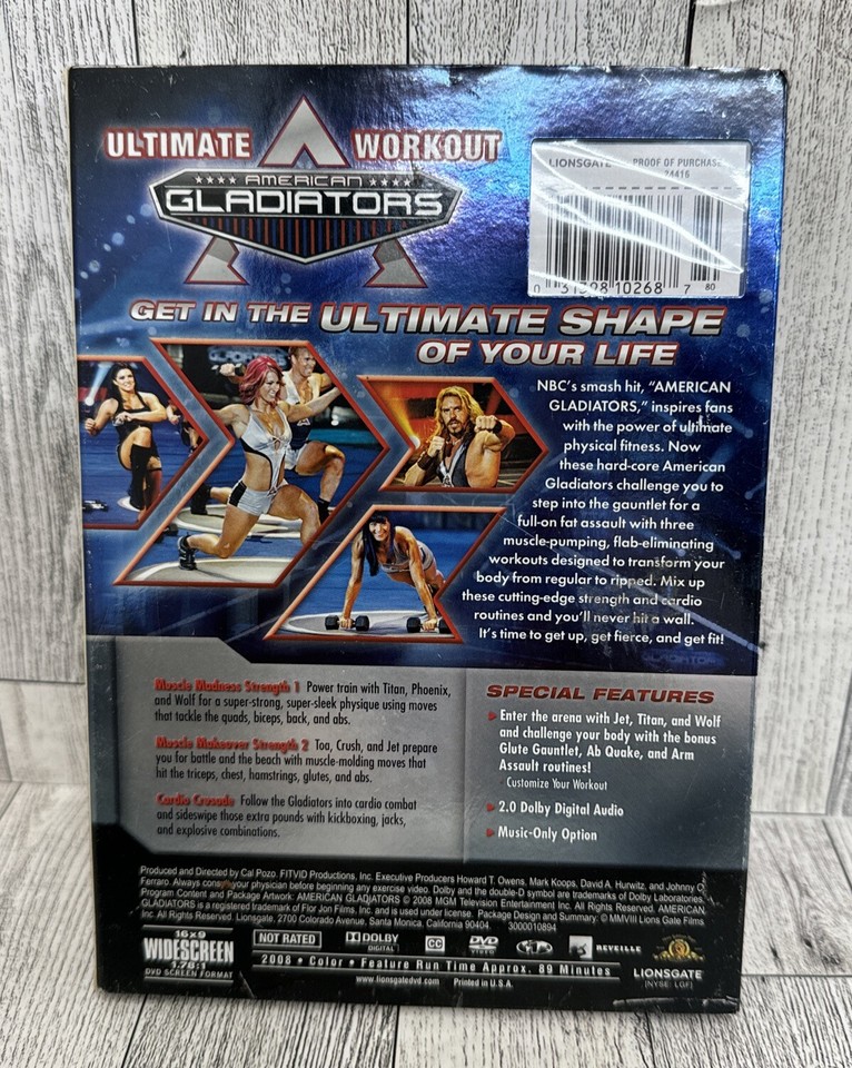American Gladiators Ultimate Workout Dvd 3 Workouts New Sealed 57373203224| eBay