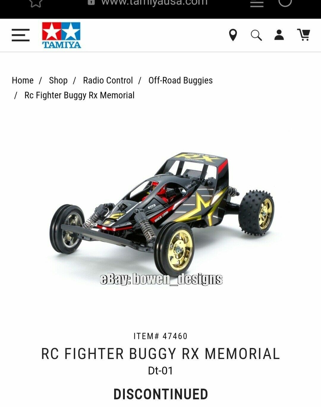 Sealed Tamiya RC Fighter Buggy RX Memorial DT-01 Kit Black Gold 25th ...