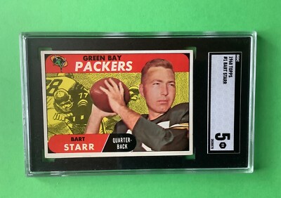 1968 TOPPS#1 BART STARR SGC 5 EXCELLENT GREAT CENTERING TWO SUPER BOWL ...