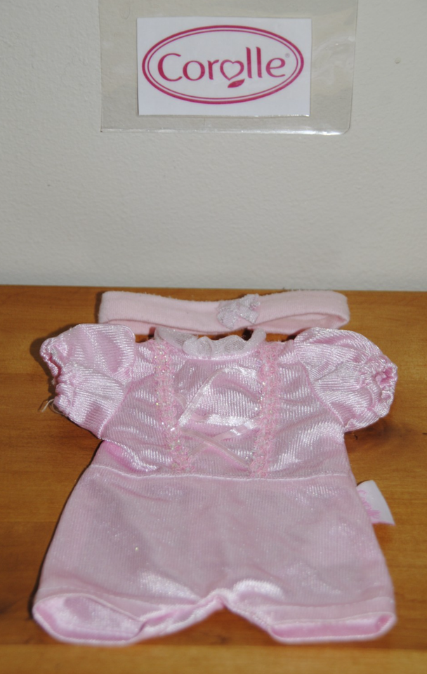 🤡Vetement COROLLE 30 Cm Combinaison Courte Satin Rose + Bandeau Poupon ...