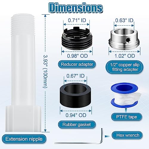 Four in One Tub Spout Adapter, Threaded Bathtub Faucet Adapter Slip Fit ...