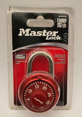 Master Lock Red Combination Lock Padlock 1530DCM Anti Shim NOS | eBay