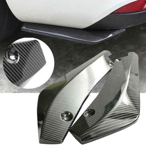 2x Universal Carbon Fiber Rear Bumper Lip Diffuser Splitter Canard ...
