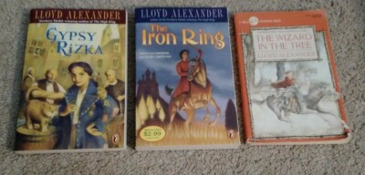Lot 3 books by Lloyd Alexander - Iron Ring, Gypsy Rizka, Wizard in Tree ...