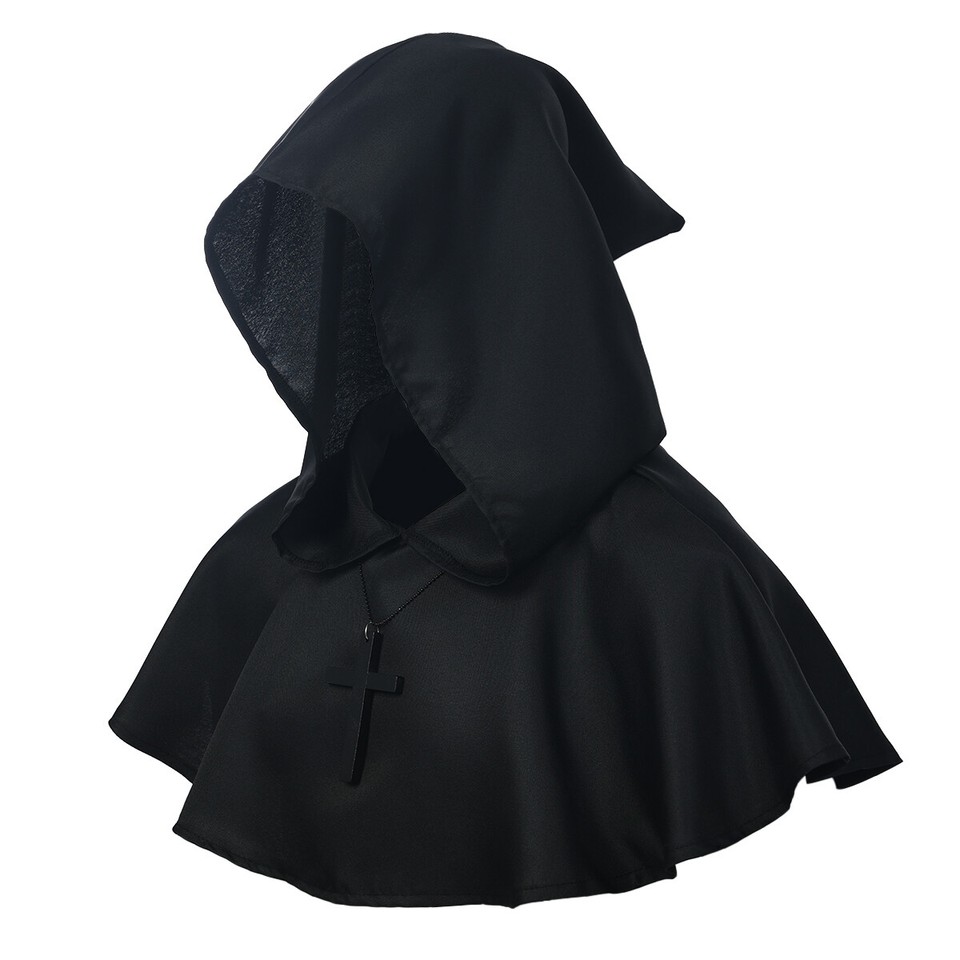 Medieval Monk Pagan Hood Hat Halloween Grim Cowl Cloak Hooded Witch ...