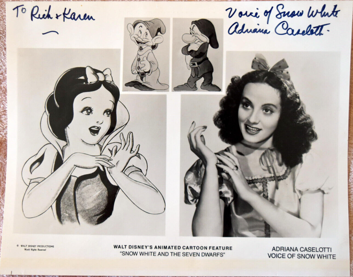 Adriana In Snow White Vintage Adriana Caselotti Photo Lot Voice Of