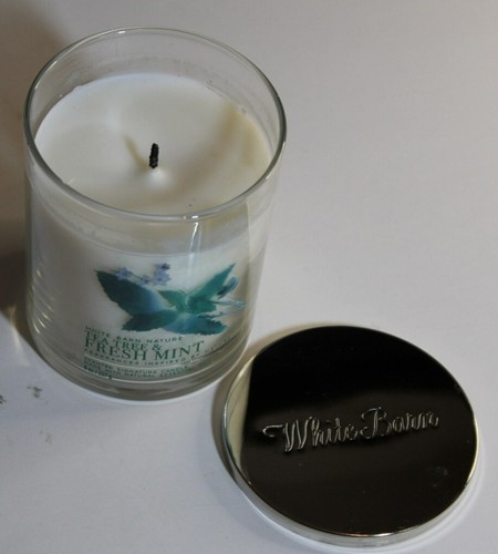 White Barn Nature 8 ounce candle Tea Tree & Fresh Mint slightly used ...