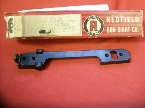REDFIELD JR-BG scope base w/PEEP SIGHT for 1st model SAKO made BROWNING ...