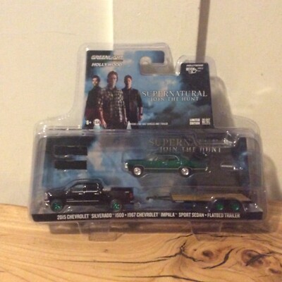 Greenlight Supernatural Hitch & Tow Car, Truck, & Trailer Green Machine ...
