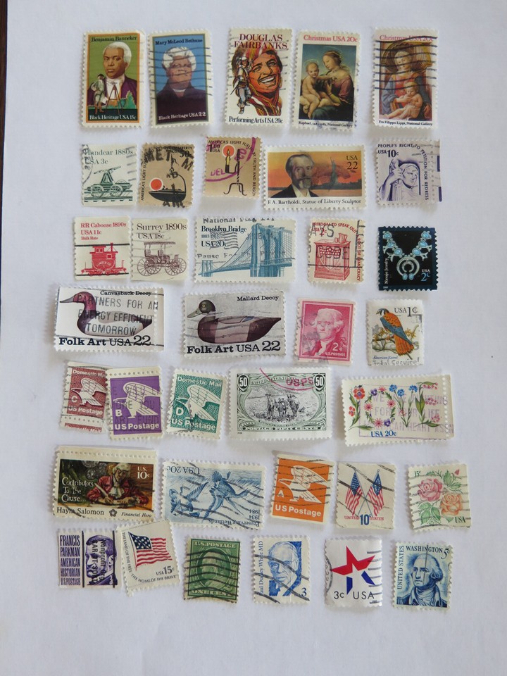 US used postage stamps, mostly 1970’s, lot, 129 stamps, 1 cent to 1 dollar | eBay