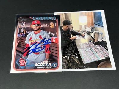 Victor Scott St Louis Cardinals Auto Signed 2024 Topps Rookie Card MLB ...