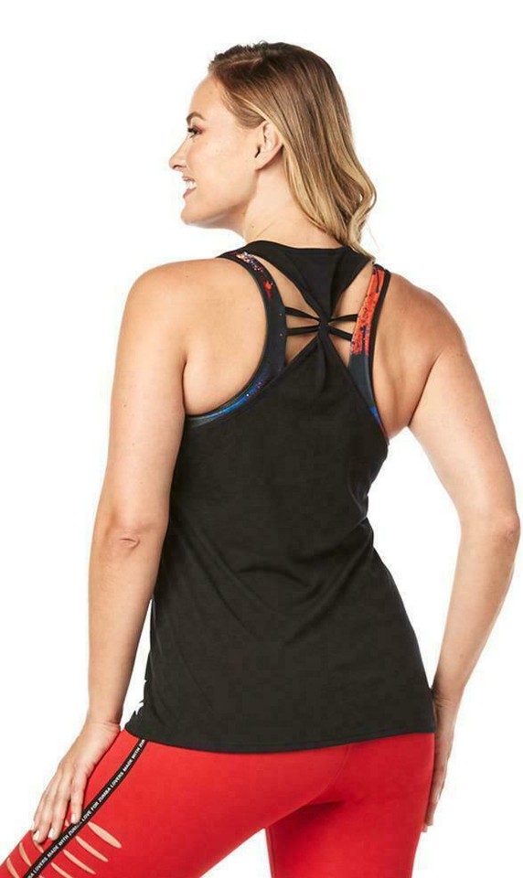 Zumba "Be Yourself FREE Yourself" Twisted Back Tank sizes XS,S,M,L,XL ...
