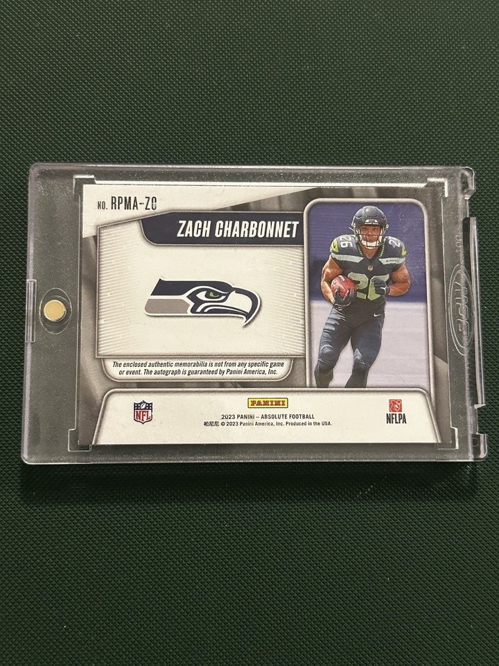 Zach Charbonnet #RPMA-ZC Rookie Premiere Materials Auto 52/199 - 2023 ...