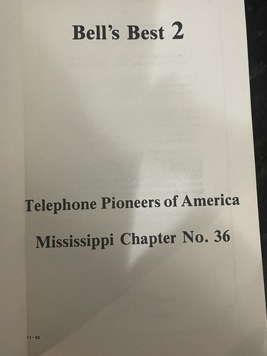 ORIGINAL BELL'S BEST COOKBOOK 2 MISSISSIPPI CHP 36 TELEPHONE PIONEERS ...