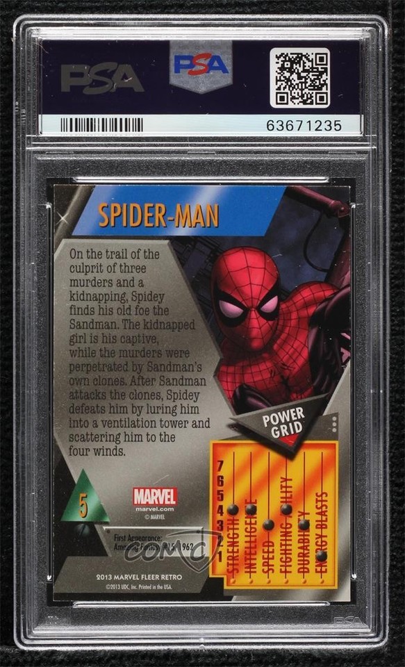2013 Marvel Fleer Retro Metal Spider-Man #5 PSA 8 08wd | eBay